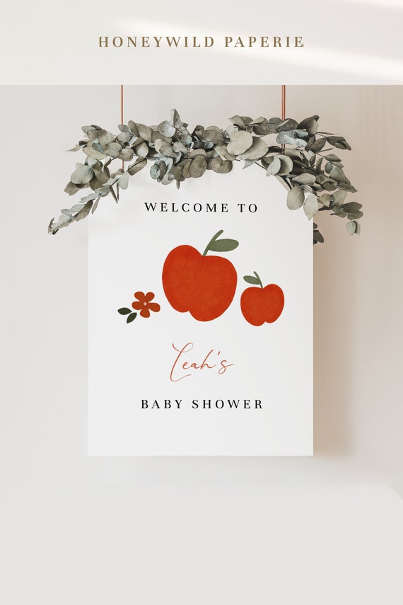 Apple Themed Party Welcome Sign Apple of Our Eye Apple Baby | Etsy