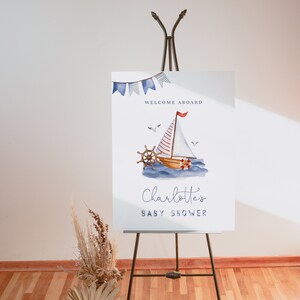 Nautical Party Welcome Sign, Ahoy It's a Boy Nautical Baby Shower ...