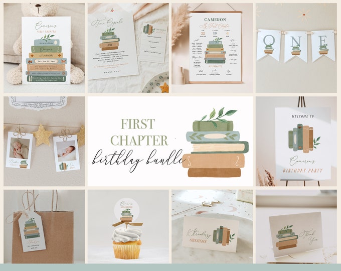 First Chapter Birthday Cake Topper - Acrylic 1st Birthday Cake Topper ...