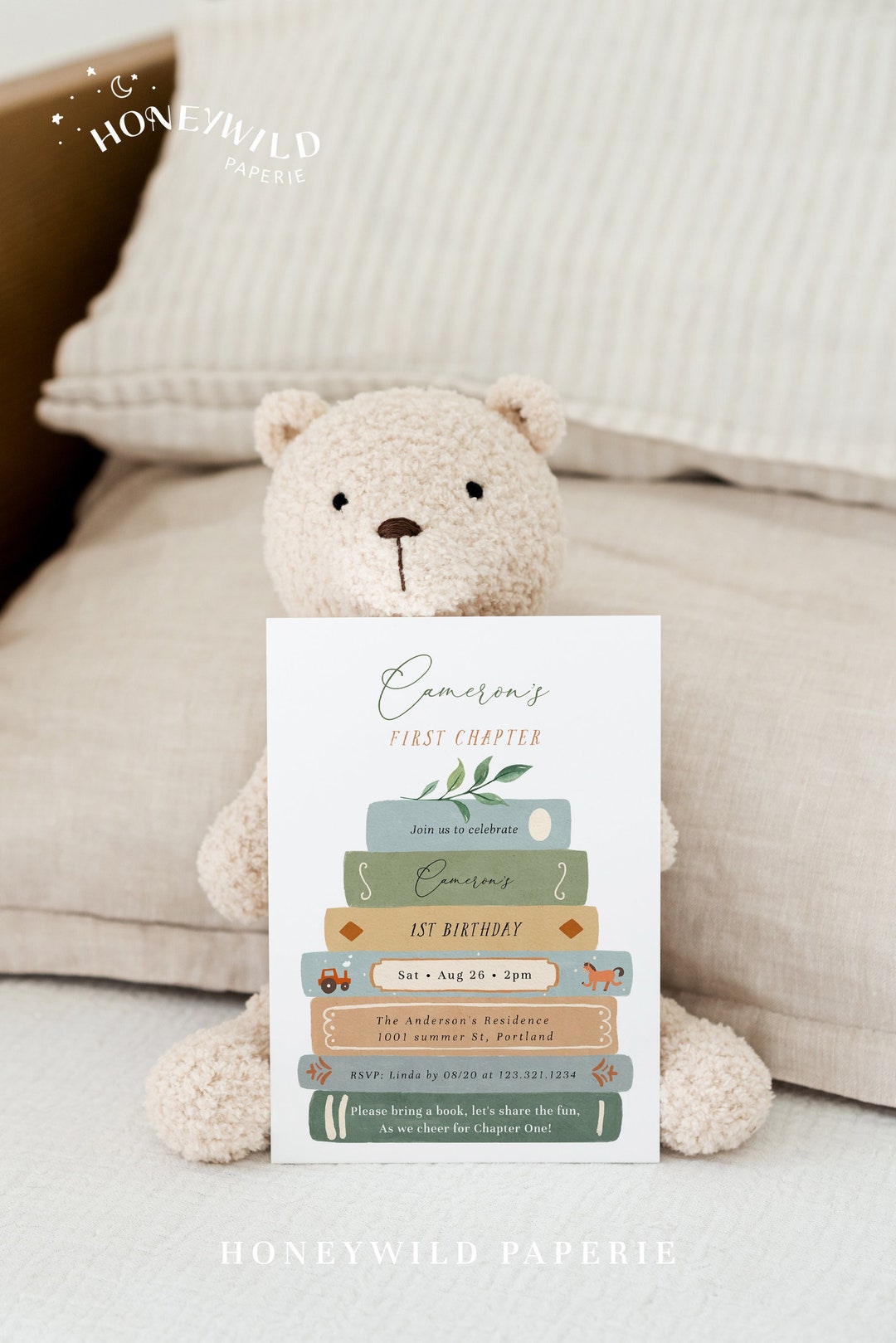 Storybook Birthday Invitation, Editable Book Themed Party Invitation ...