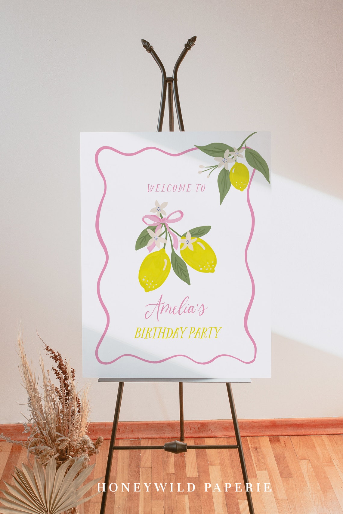 Editable Lemon Party Welcome Sign - Girl's Lemonade Sunshine Theme ...