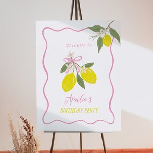 Editable Lemon Party Welcome Sign - Girl's Lemonade Sunshine Theme ...