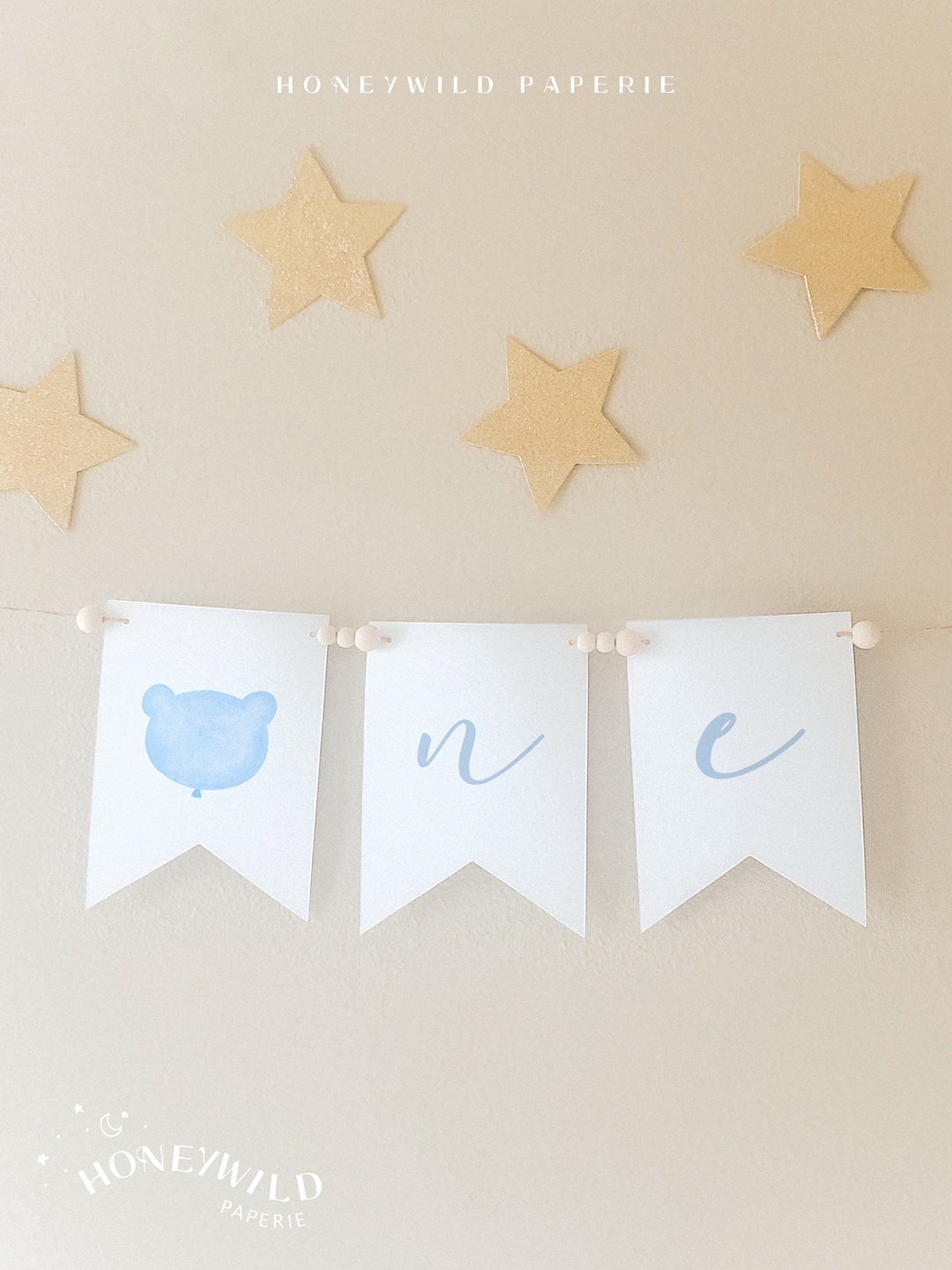 Blue Teddy Bear Birthday Banner, Teddy Bears Picnic, Editable Bear ...