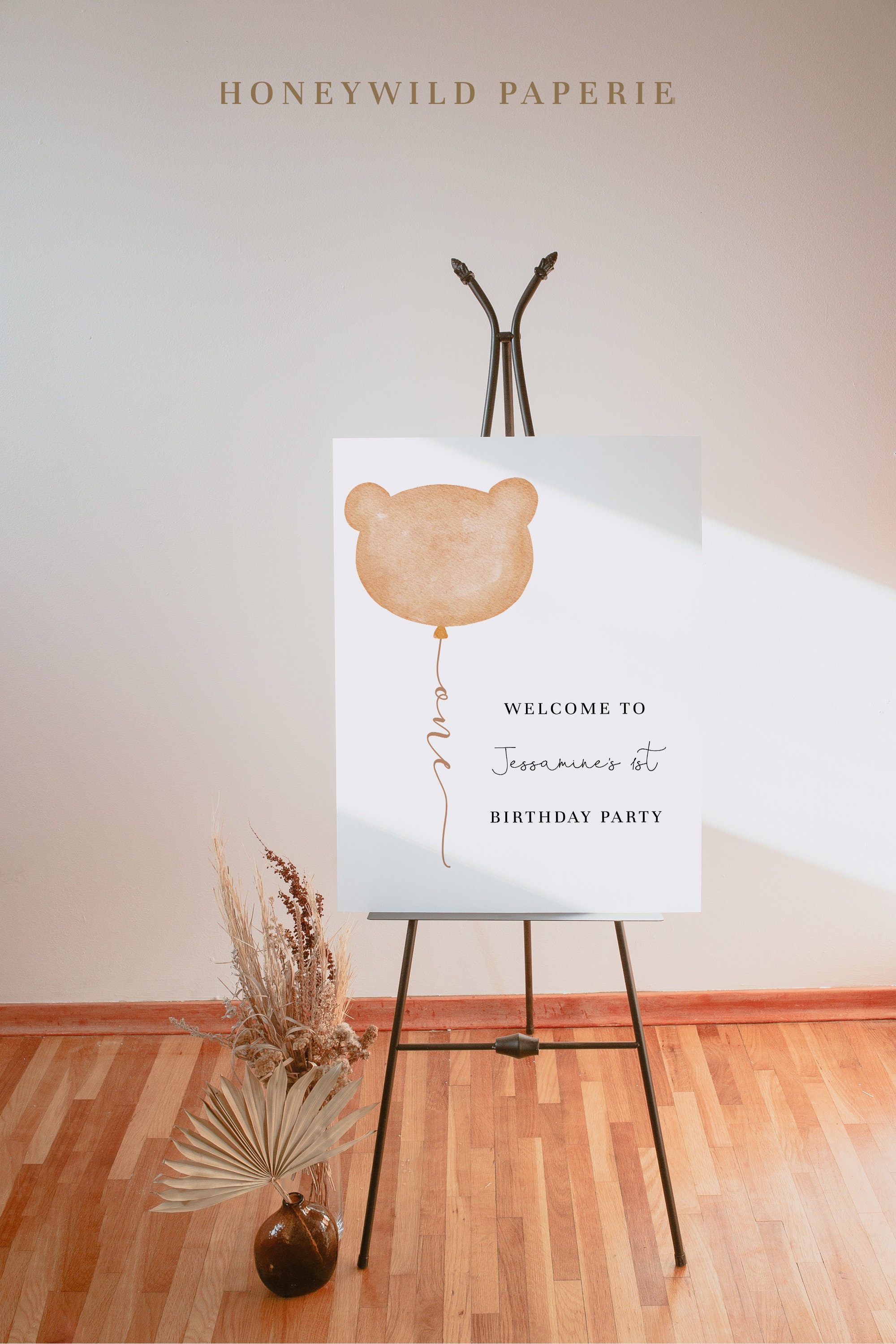 Bear Birthday Party Welcome Sign Teddy Bears Picnic Brown - Etsy