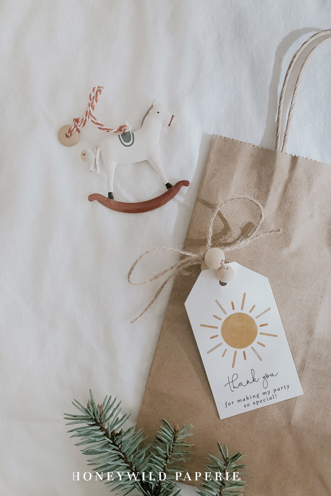 Neutral Boho Sun Party Favor Tags, Sunshine Baby Shower Thank You Favor ...