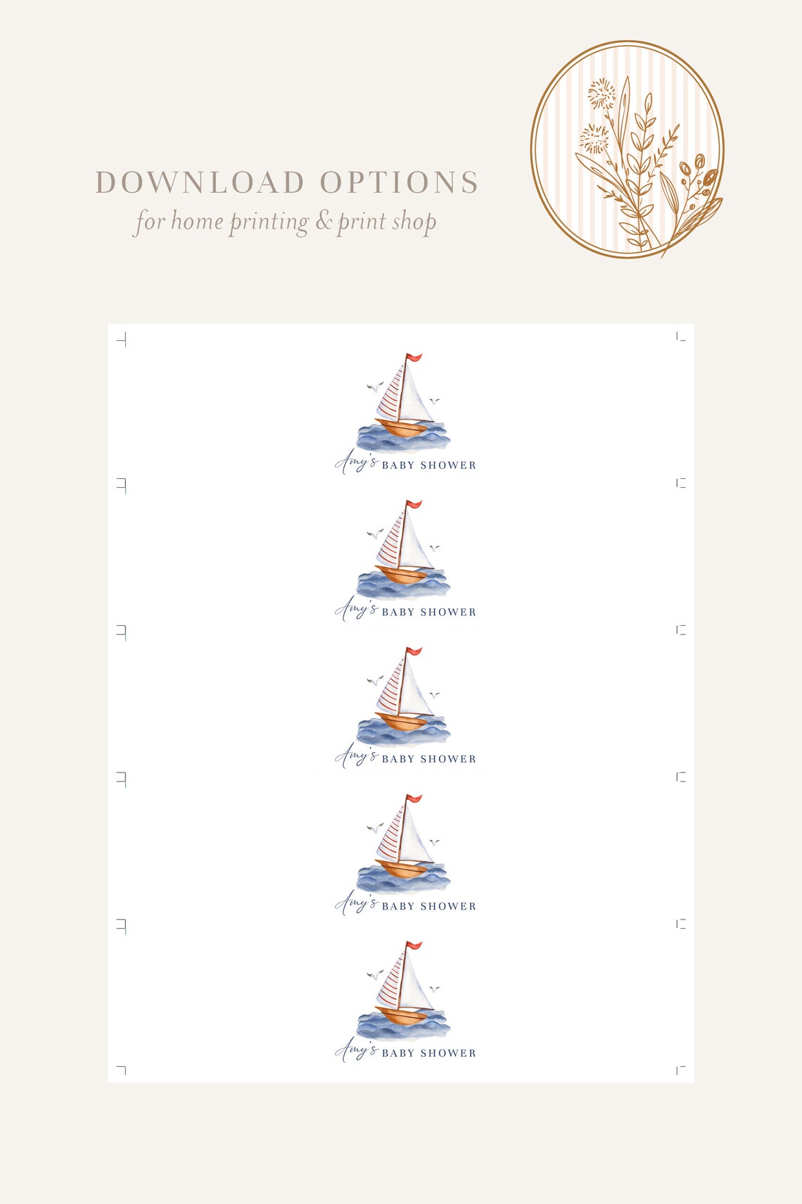 Nautical Party Water Bottle Labels Sailboat Water Bottle | Etsy