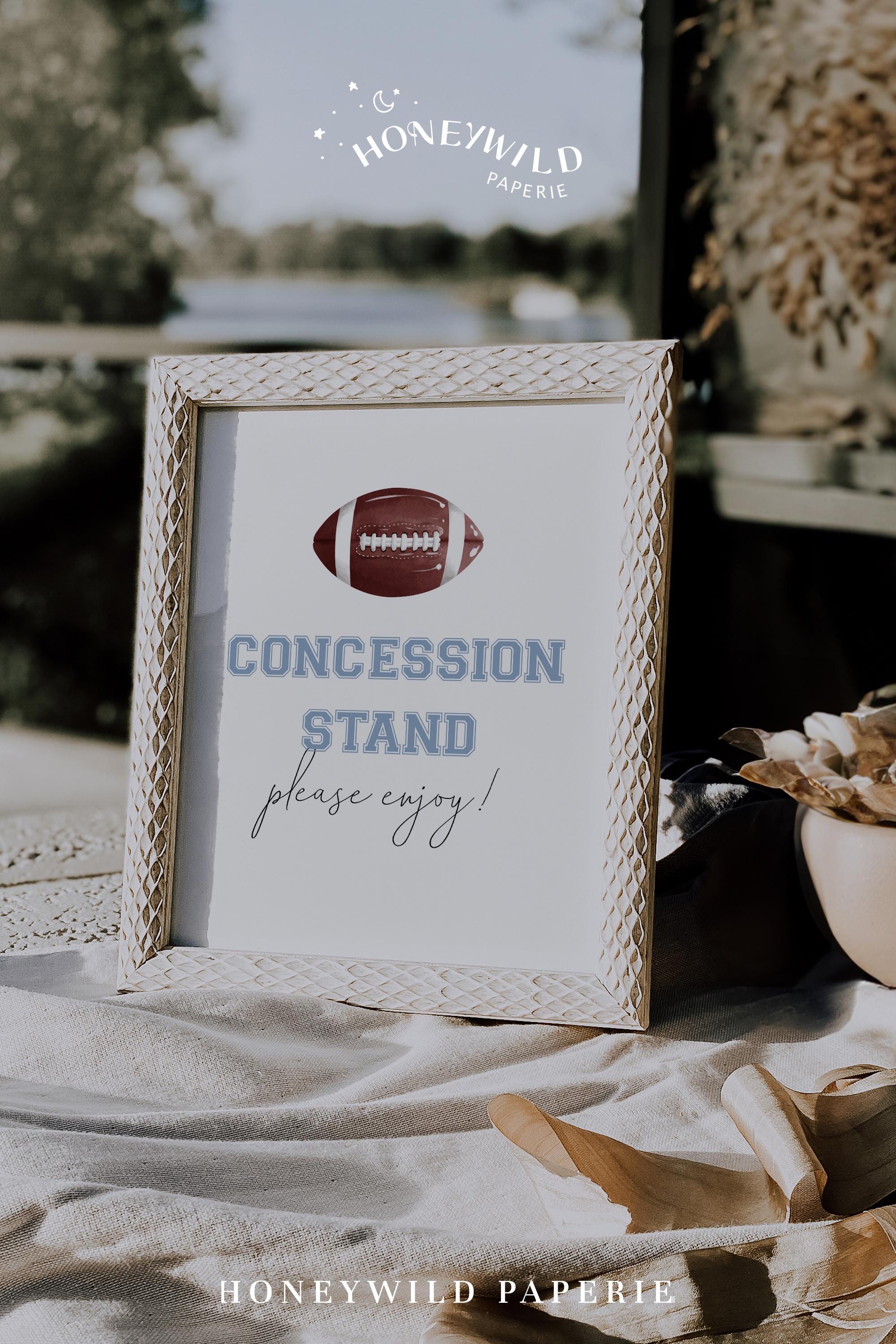 Editable Football Party Concessions Sign - Touchdown Birthday Party ...
