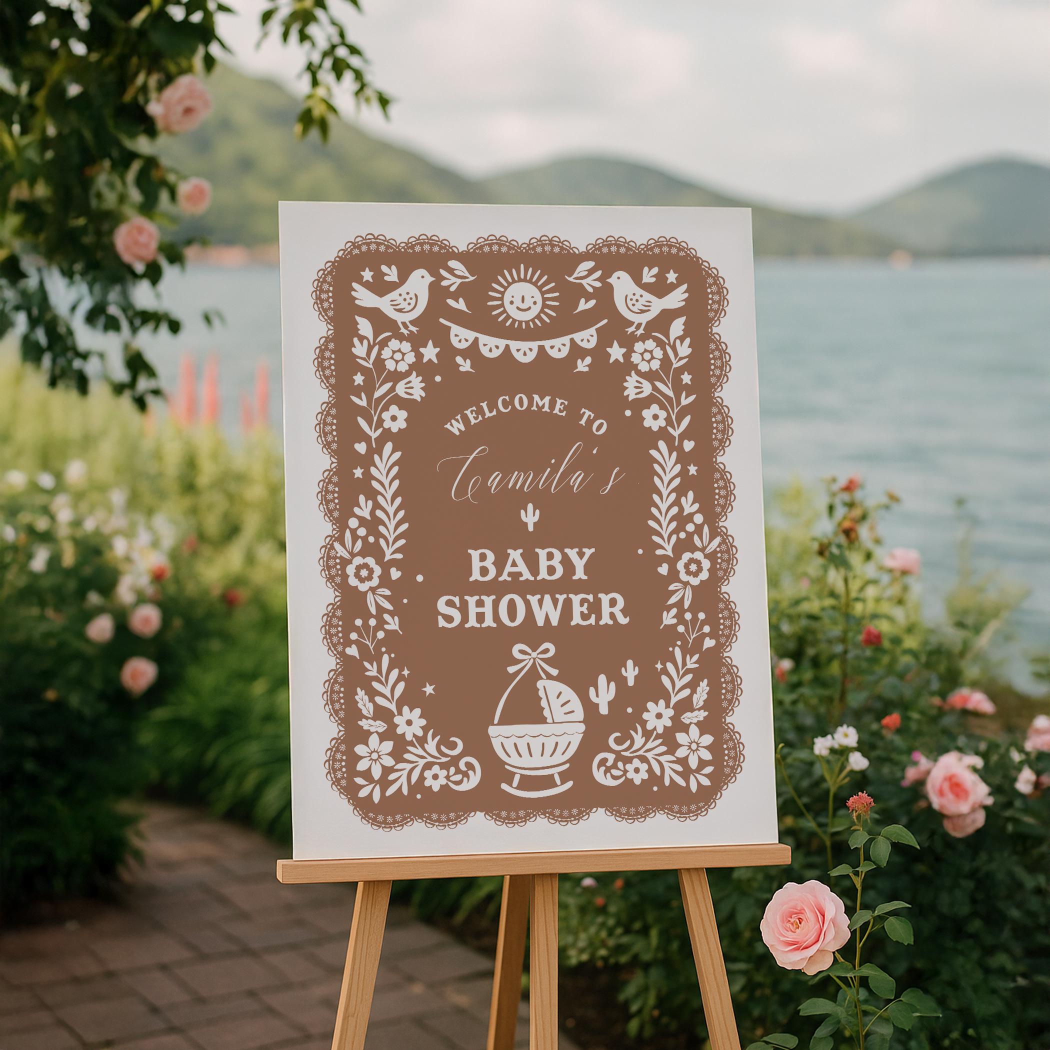 Editable Terracotta Cielito Lindo Papel Picado Welcome Poster - Boho ...