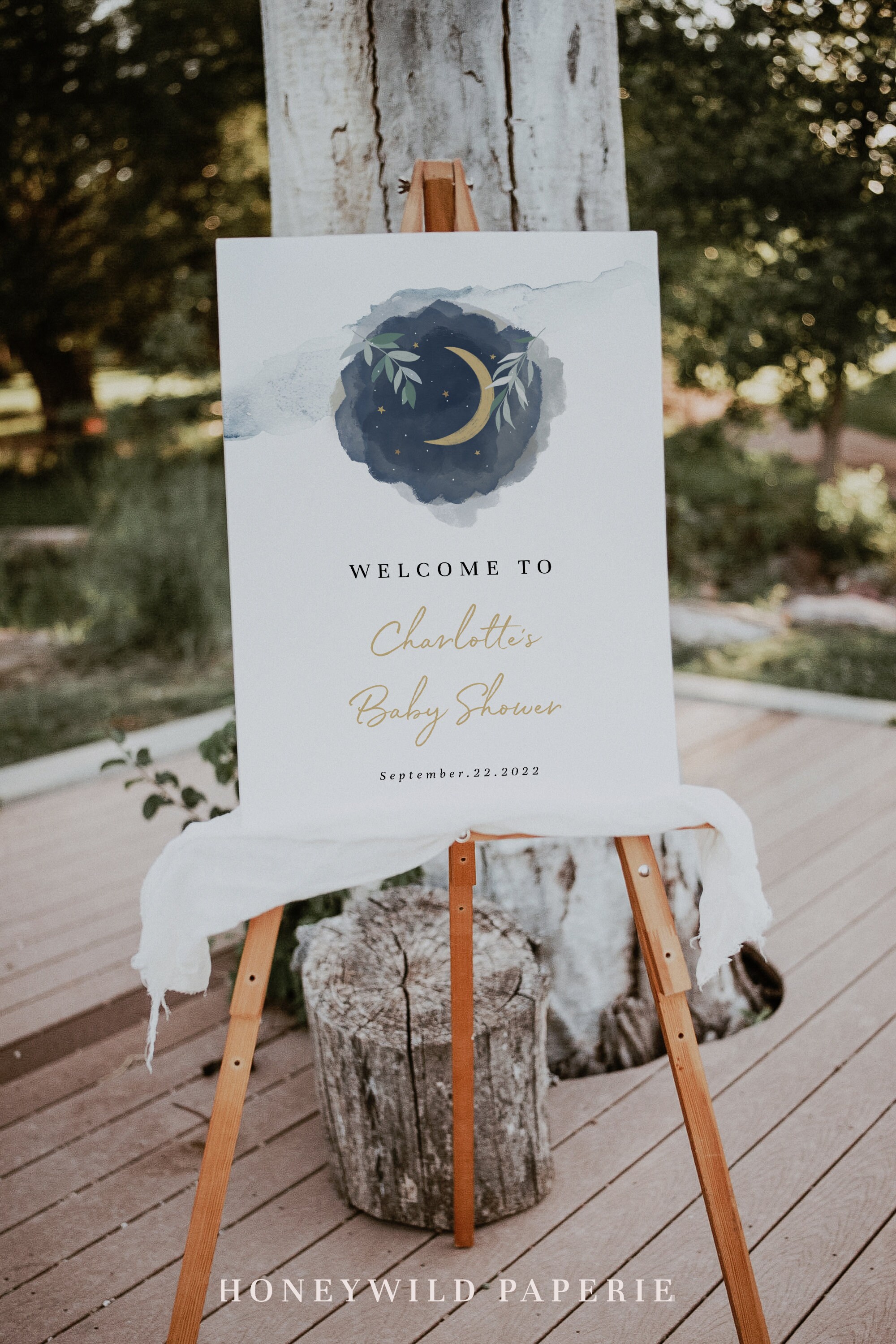 Invitations Moon Baby Shower Welcome Sign Over the Moon Baby Shower ...