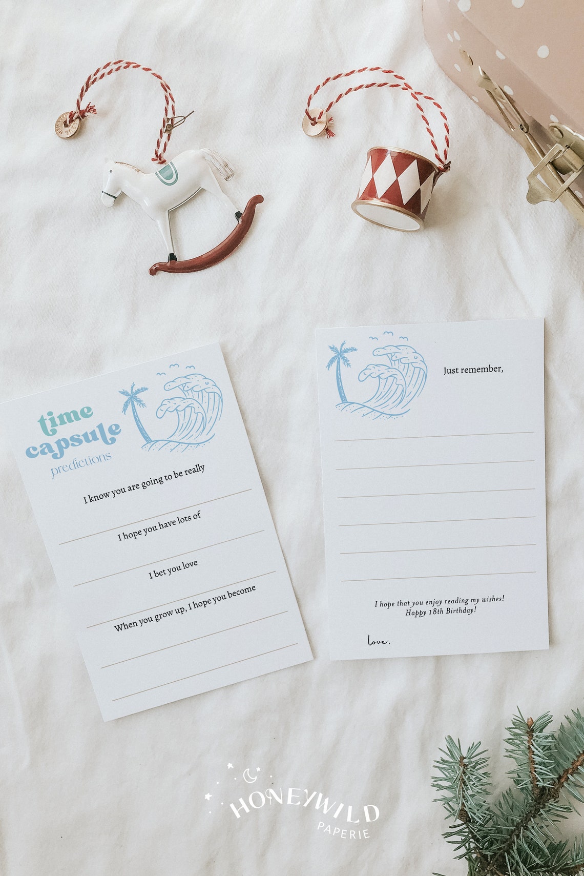 The Big One 1st Birthday Time Capsule Sign & Message Cards | Editable ...