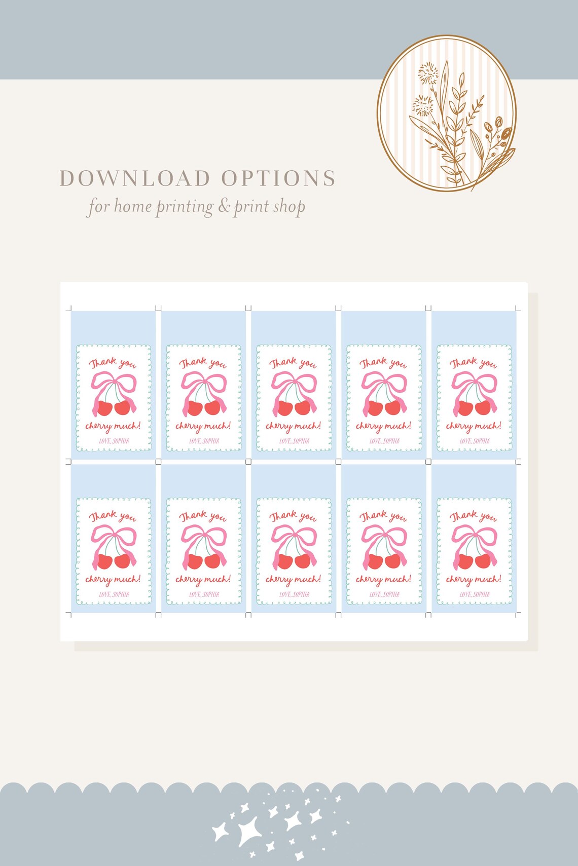 Cherry on Top Gift Tags | Editable Cherry Birthday Favor Tags | Hand ...