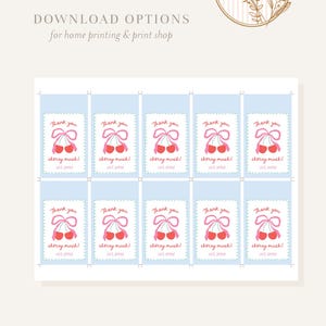 Cherry on Top Gift Tags | Editable Cherry Birthday Favor Tags | Hand ...