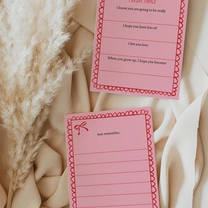 Coquette Cake 1st Birthday Time Capsule Sign & Printable Message Cards ...