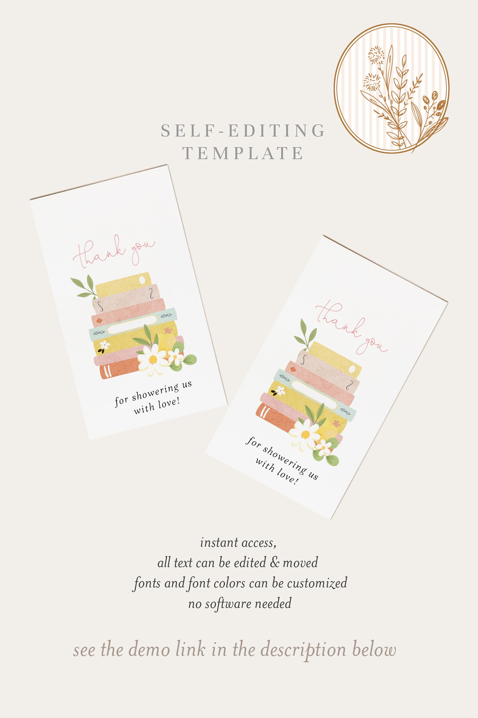 Storybook Stack Baby Shower Thank You Favor Tags Book Themed - Etsy