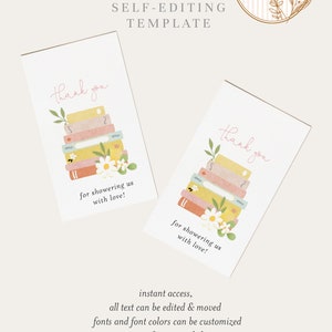 Storybook Stack Baby Shower Thank You Favor Tags Book Themed - Etsy