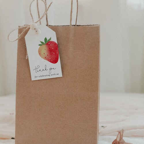 Strawberry Stickers Berry Birthday Thank You Stickers - Etsy