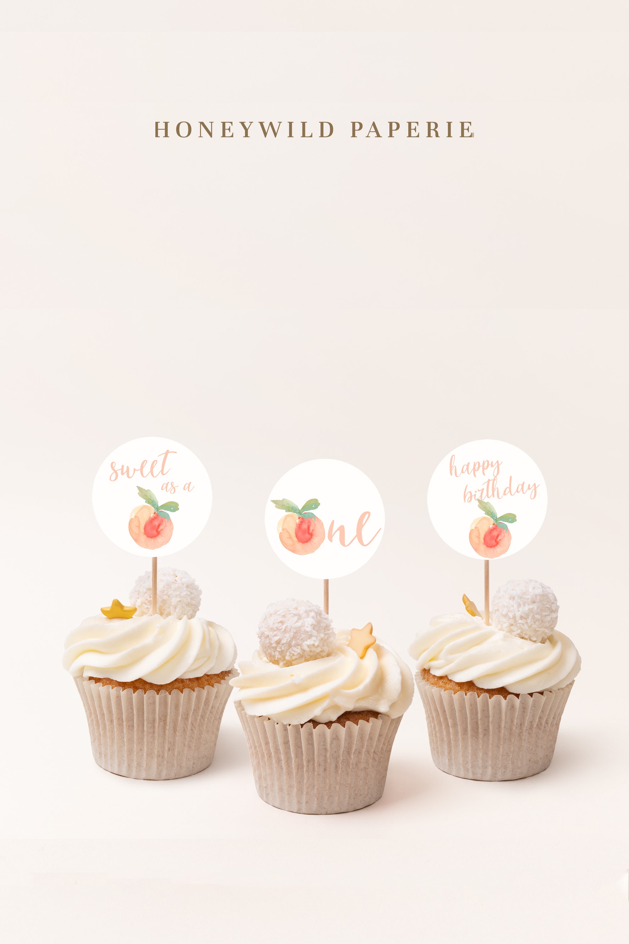Editable Peach Cupcake Toppers Peach Birthday Party Peach | Etsy