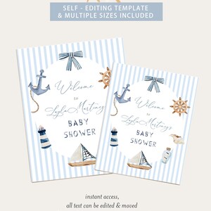 Nautical Baby Shower Welcome Sign, Ahoy It's a Boy Sailboat Baby Shower ...