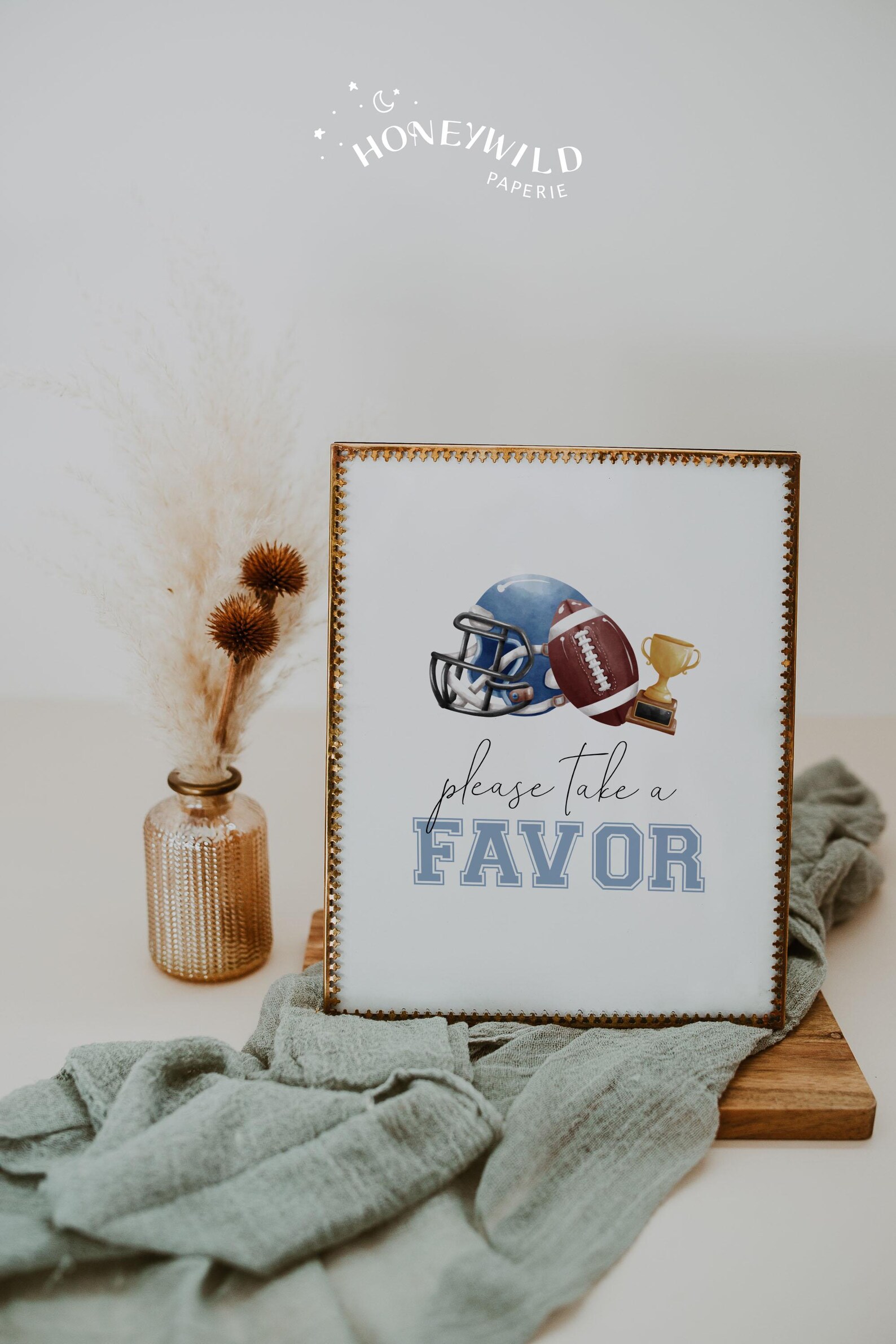 Editable Football Party Concessions Sign - Touchdown Birthday Party ...