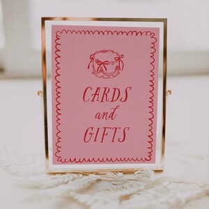 Coquette Bow Girl Party Table Decor Signs | Coquette Pink and Red Bows ...