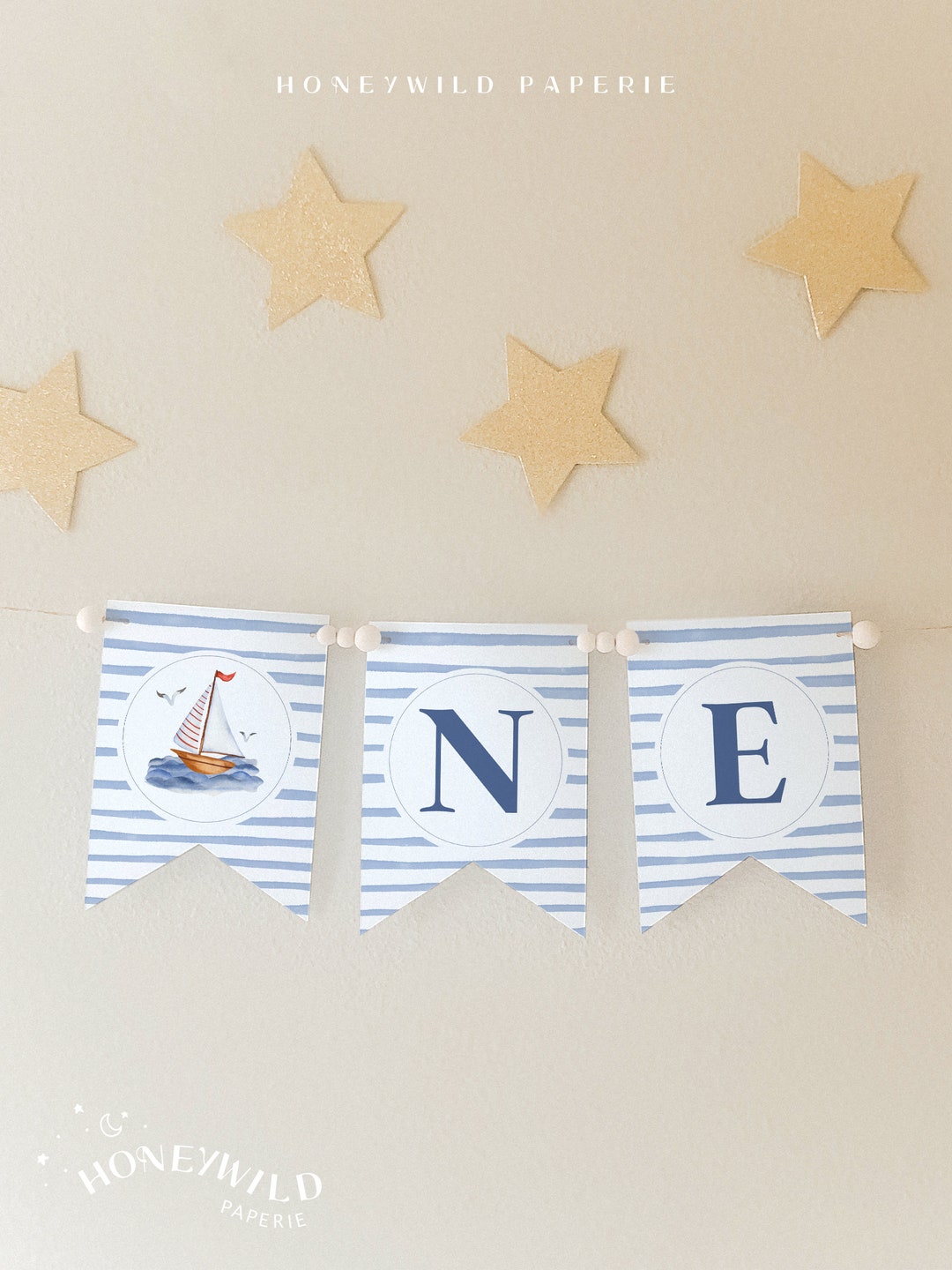 Nautical Birthday Banner Template, Navy Birthday, DIY High Chair Banner ...
