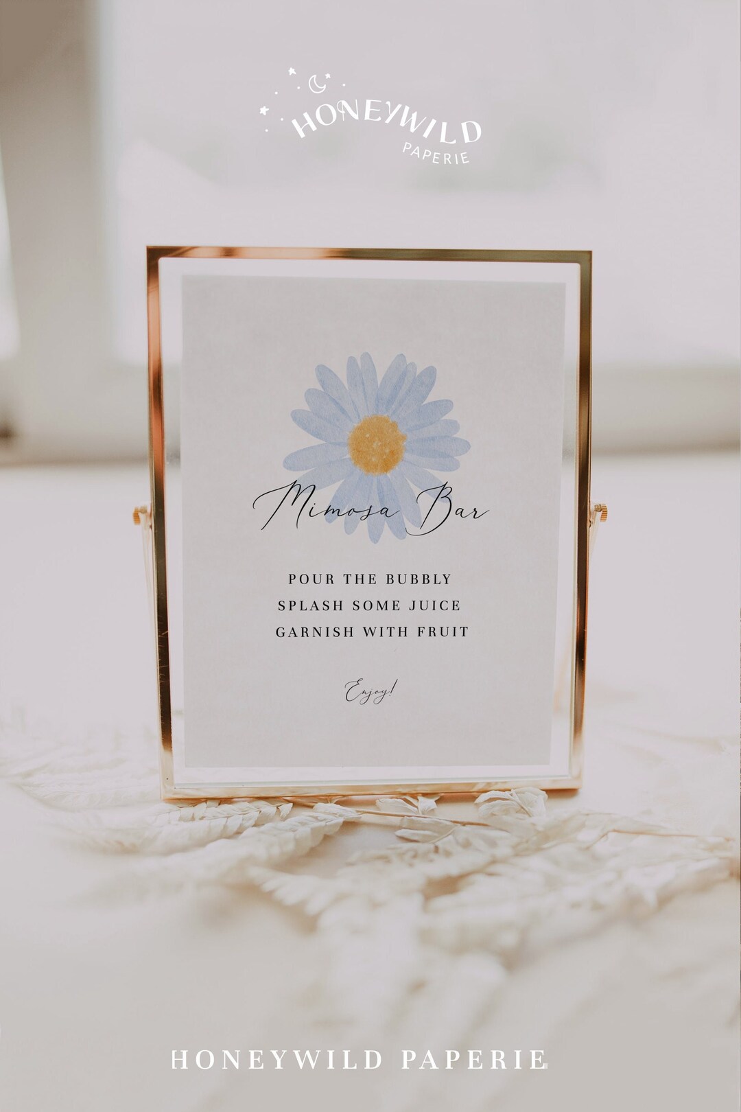 Druckbares blaues Daisy Mom-osa Bar-Zeichen, kleines rosa Daisy-Baby ...