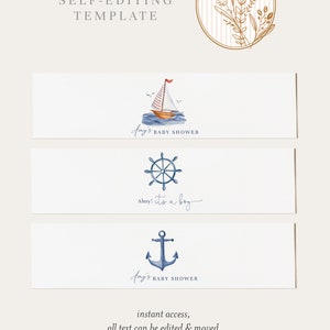 Nautical Party Water Bottle Labels Sailboat Water Bottle - Etsy