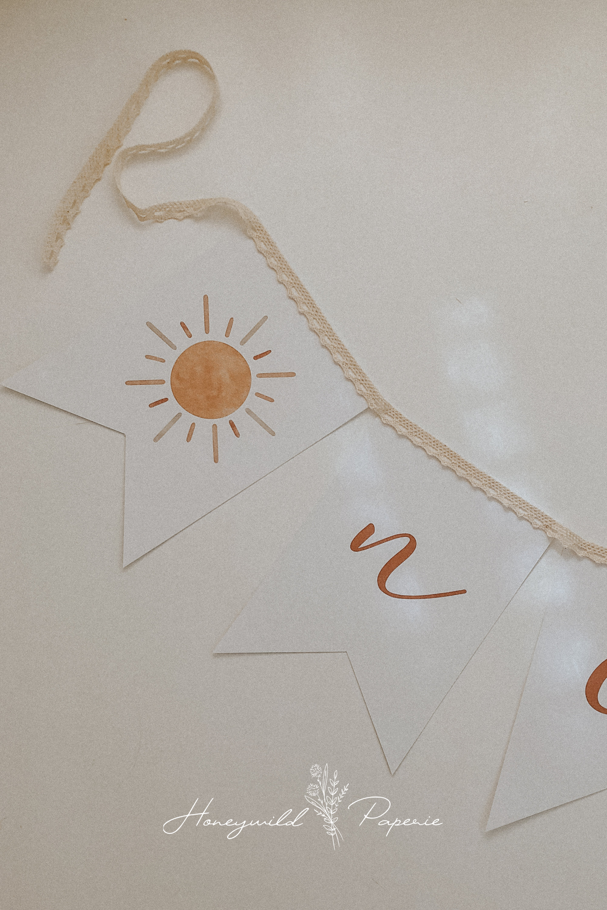 Neutral Boho Sun Birthday Banner Template First Trip Around - Etsy ...