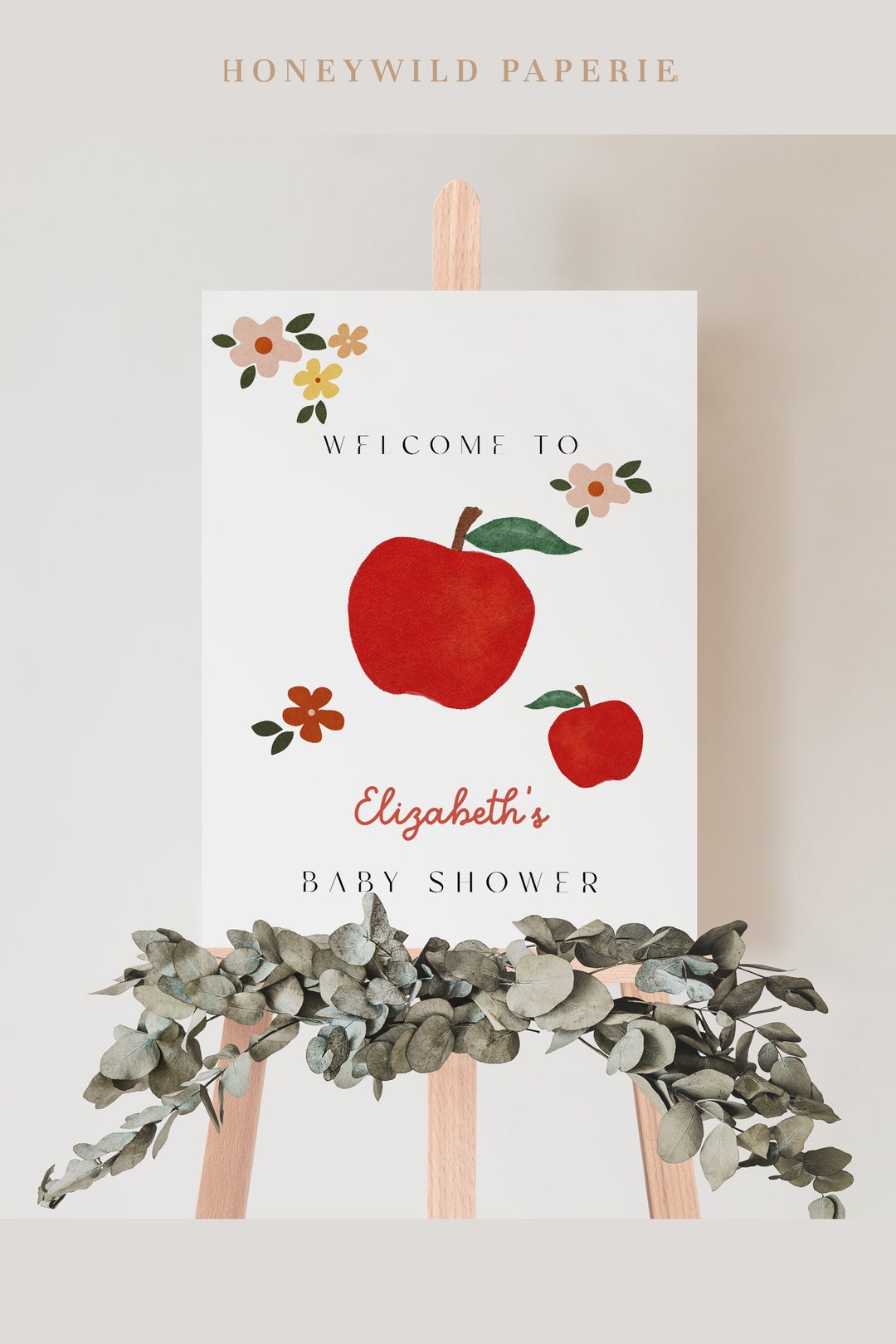 Apple Themed Party Welcome Sign, Apple of Our Eye, Apple Baby Shower ...