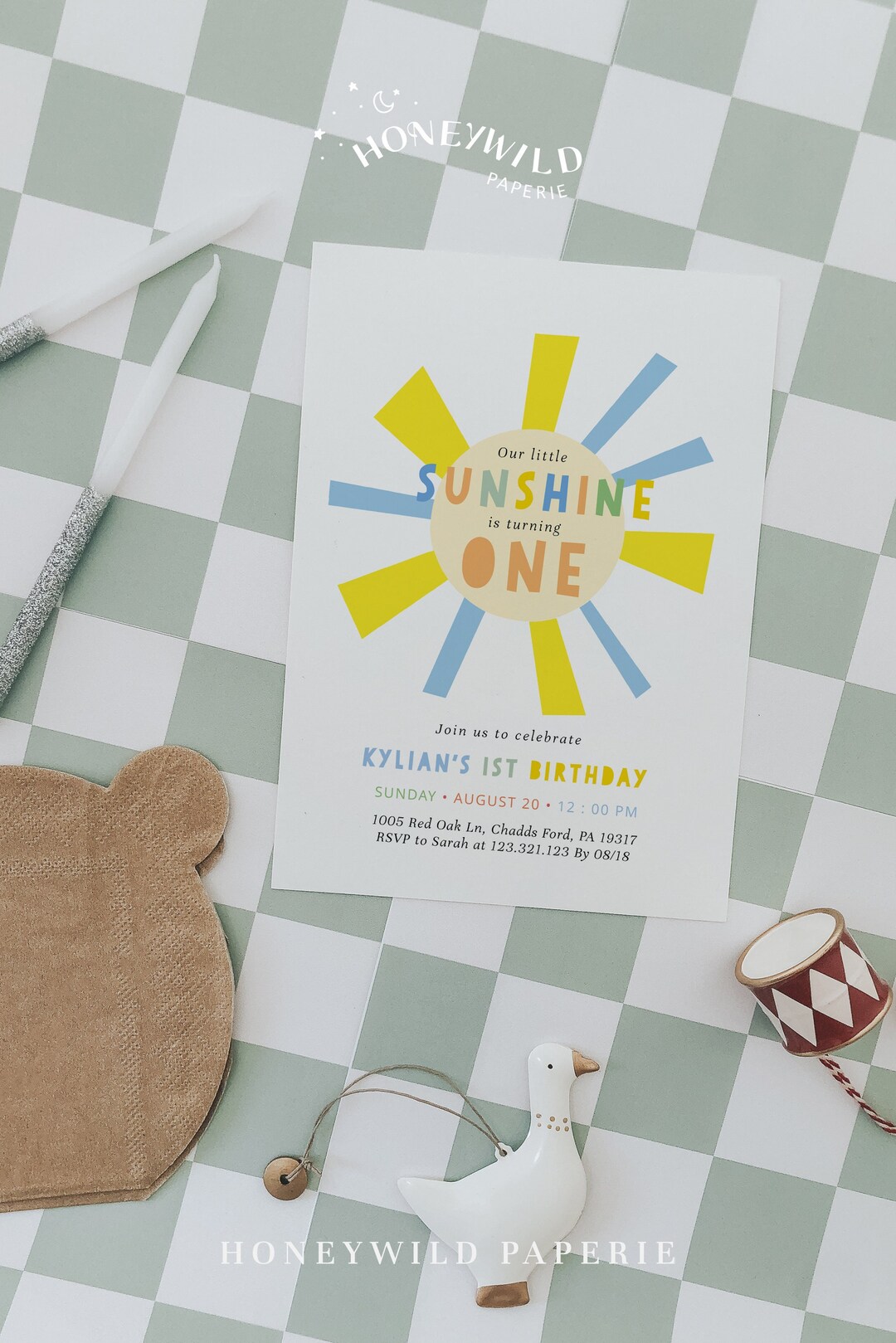 Our Little Sunshine First Birthday Invitation, You Are My Sunshine Boy ...