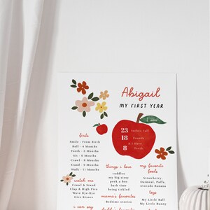 Apple Birthday Baby 1st Birthday Milestone Sign, Apple of Our Eye ...