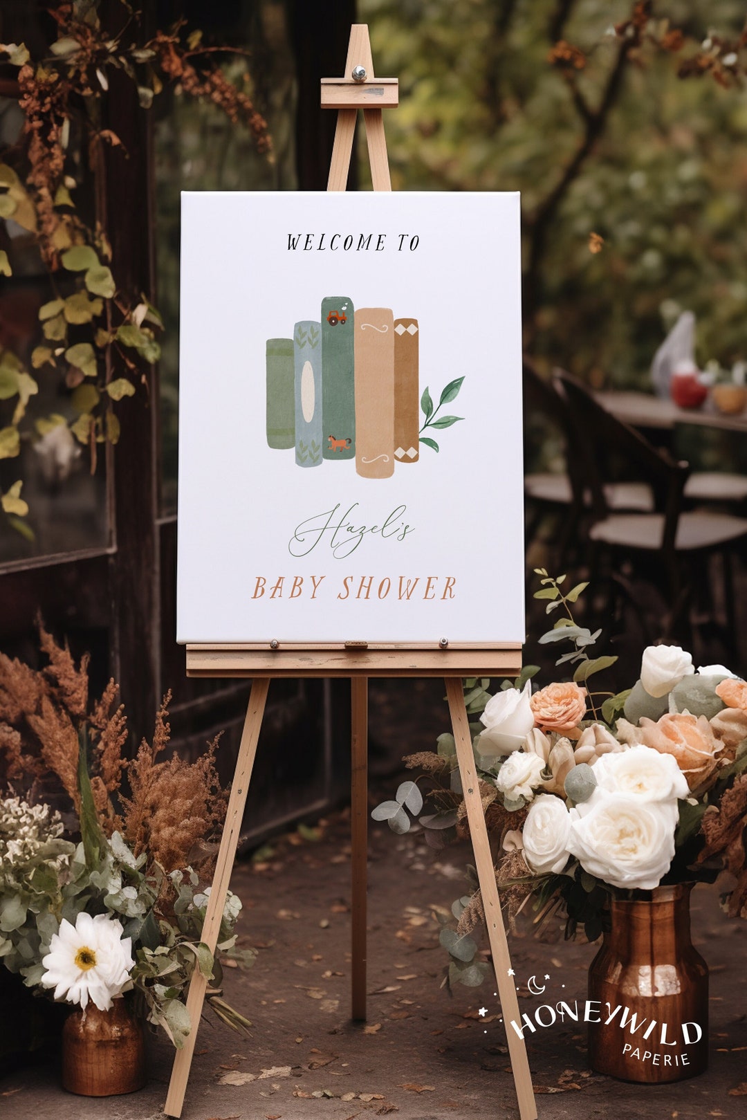 Storybook Boy Baby Shower Large Welcome Sign, Editable Book Themed ...