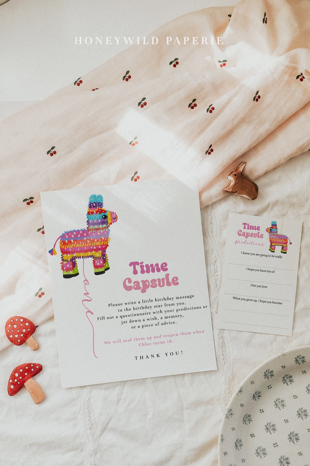 First Fiesta Birthday Piñata Time Capsule Sign and Matching Printable ...