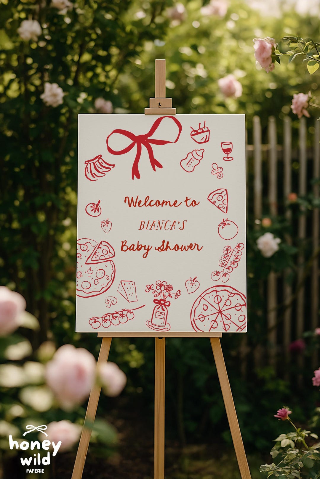 Special Delivery Baby Shower Welcome Sign - Hand Drawn Italian Theme ...