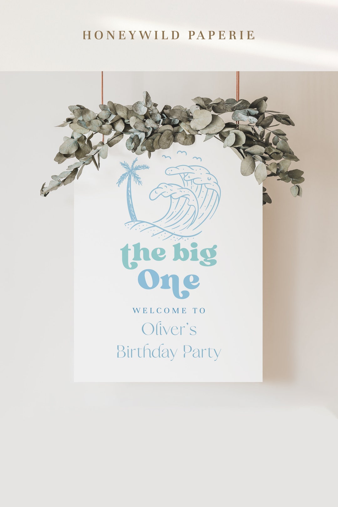 The Big One Welcome Sign Template | Editable Boy Big One Birthday Party ...
