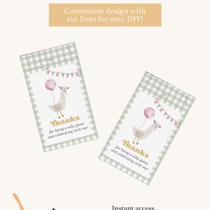 One Silly Goose Favor Tag Party | Girl Silly Goose Favor Tag | Pink ...