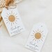 Neutral Boho Sun Party Favor Tags, Sunshine Baby Shower Thank You Favor ...