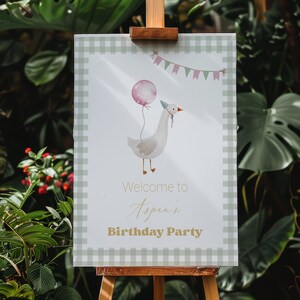 One Silly Goose Welcome Sign Template | Editable Girl Goose 1st ...