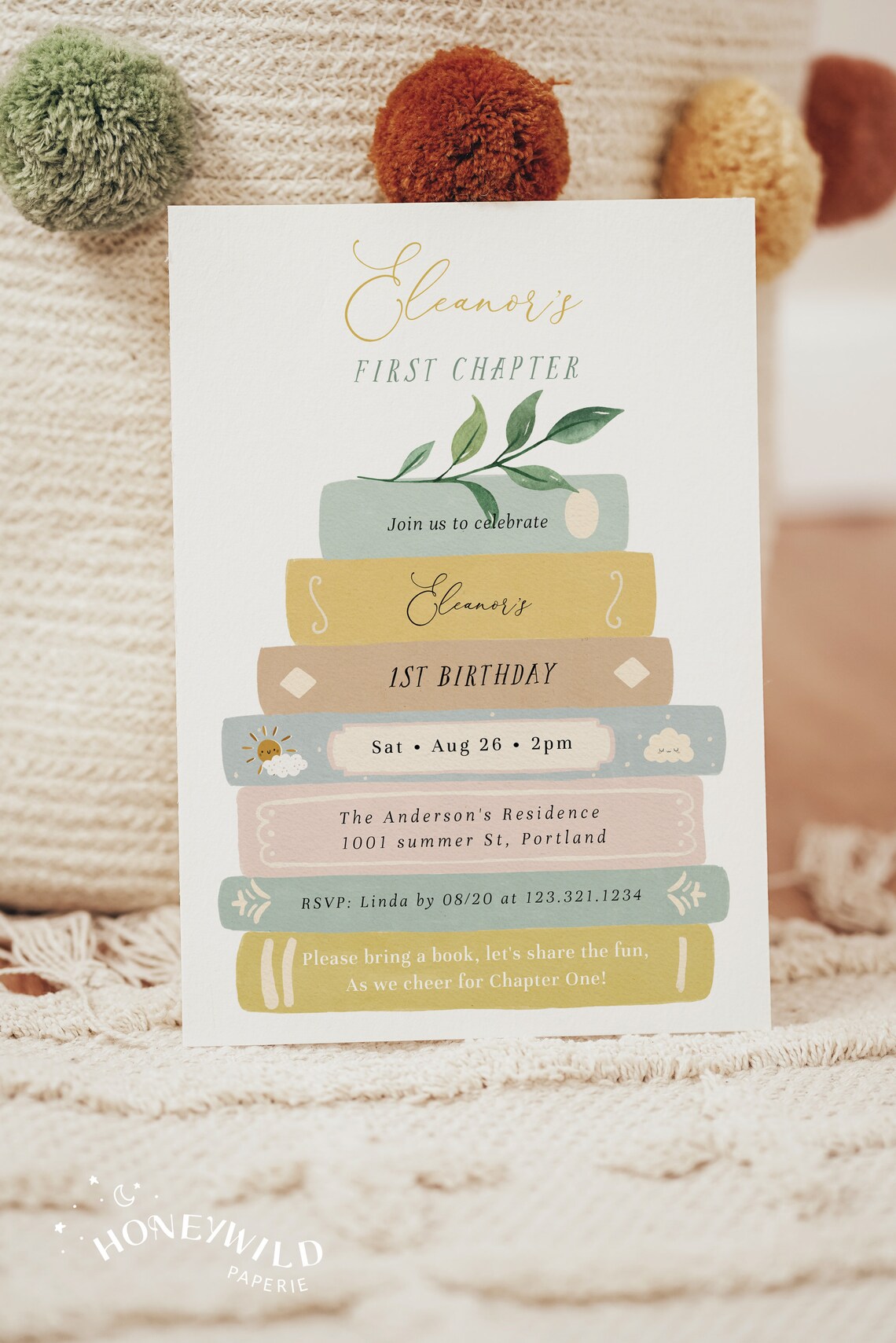 Storybook Birthday Invitation | First Chapter Birthday | Editable Book ...