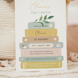 Storybook Birthday Invitation | First Chapter Birthday | Editable Book ...