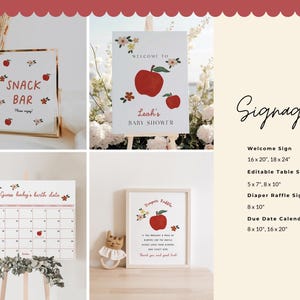 Apple Baby Shower Bundle - Fall Apple Farm Baby Shower Decor - Editable ...