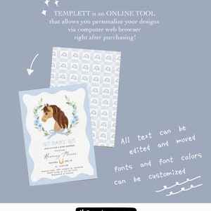 Horse Baby Shower Invitation Template, Go Baby Go Boy Shower Invite ...