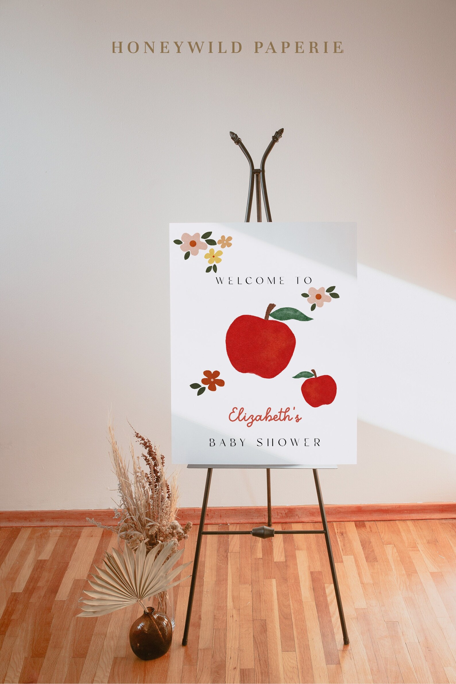 Apple Themed Party Welcome Sign, Apple of Our Eye, Apple Baby Shower ...