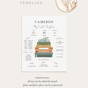 My First Chapter Boy Baby 1st Birthday Milestone Sign - Etsy