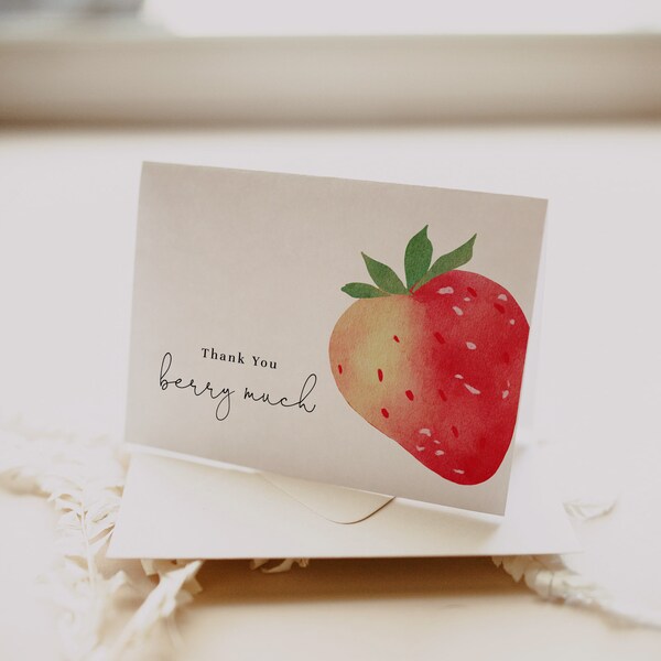 Thank You Berry Much Thank You Card - Etsy