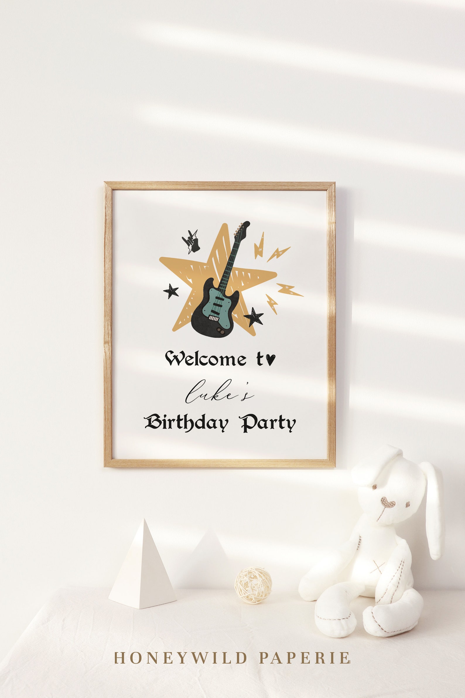 Rock N Roll Birthday Party Welcome Sign, Editable Rockstar Birthday ...