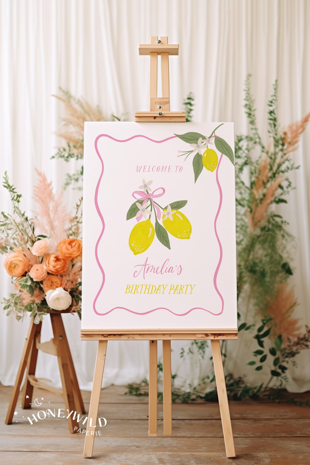 Editable Lemon Party Welcome Sign - Girl's Lemonade Sunshine Theme ...