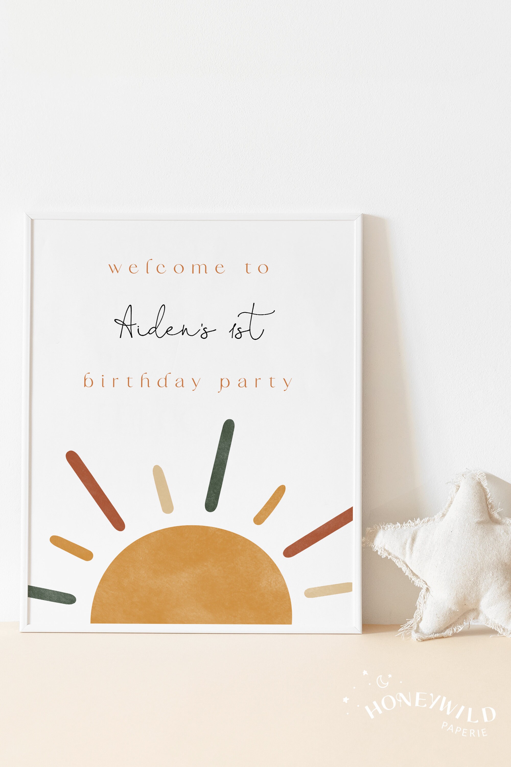 Bohemian Sunshine Welcome Poster First Trip Around Sun - Etsy