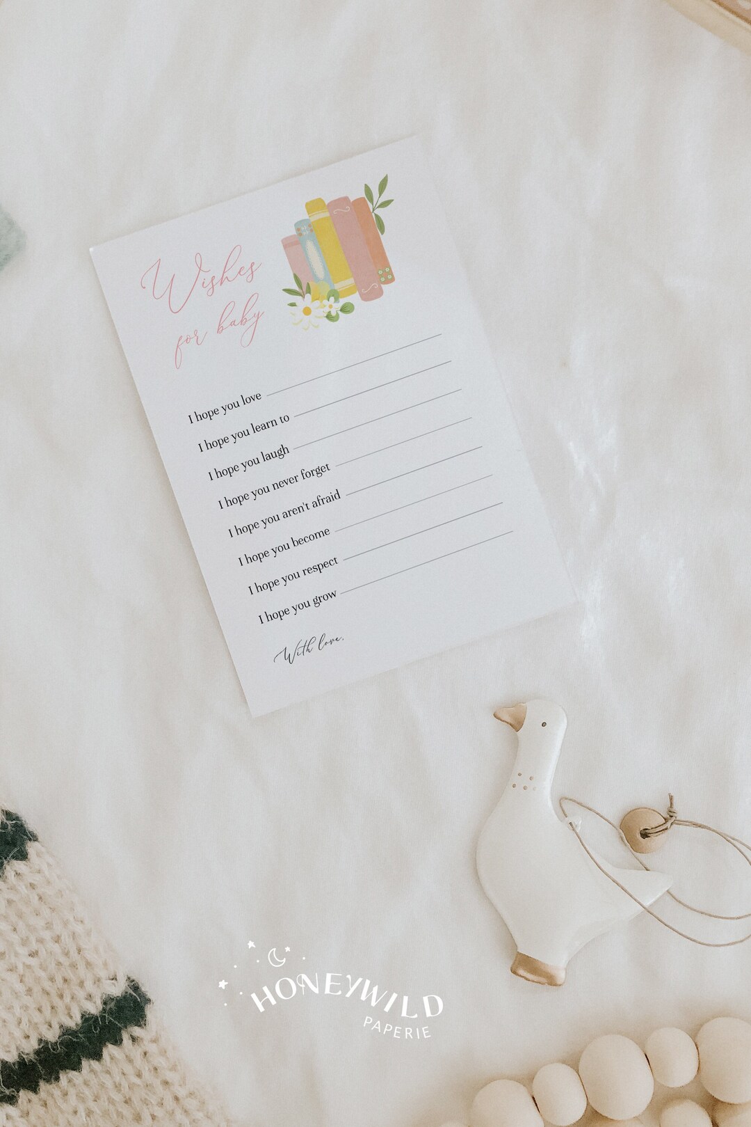Wishes for Baby Storybook Baby Shower Printable Game, Girl Baby Shower ...