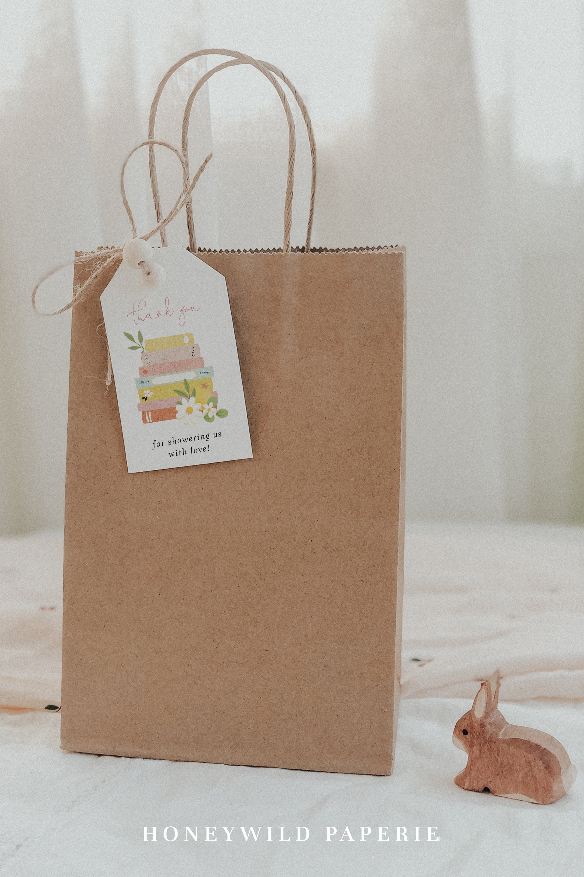 Storybook Stack Baby Shower Thank You Favor Tags Book Themed | Etsy